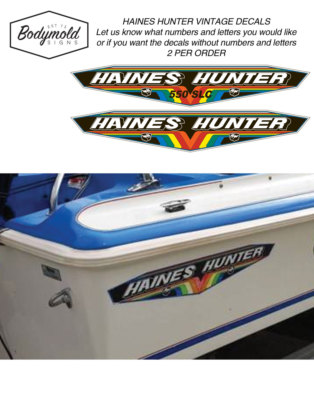 HAINES HUNTER Decals, Early 1980's 490 SLR to 580 SLR | eBay Australia