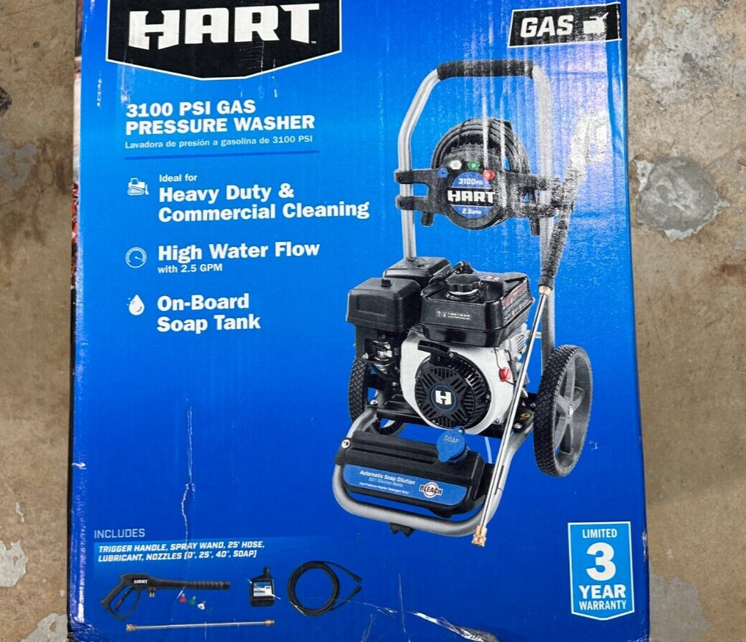 HART 3100 PSI 2.5 GPM 212cc 4-Cycle OHV Gas Powered Washer Item HW80544 ...