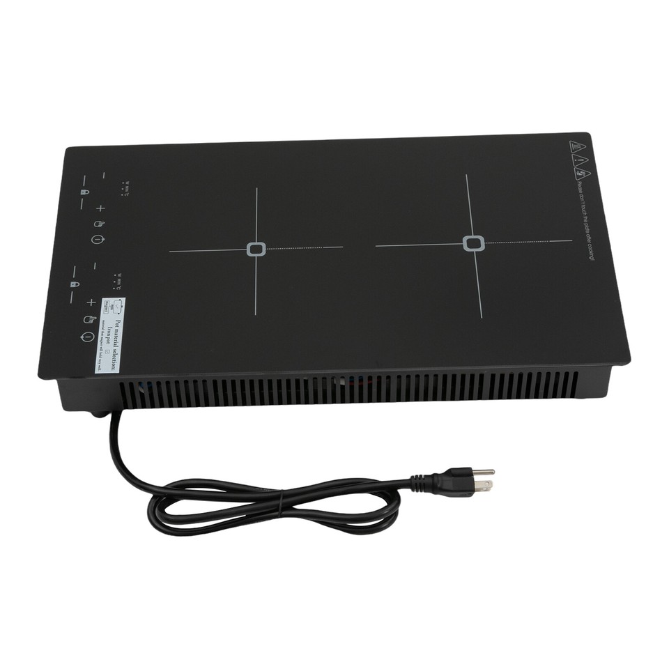 Black Rectangular Double Induction Cooktop Electric Cooktop Induction ...