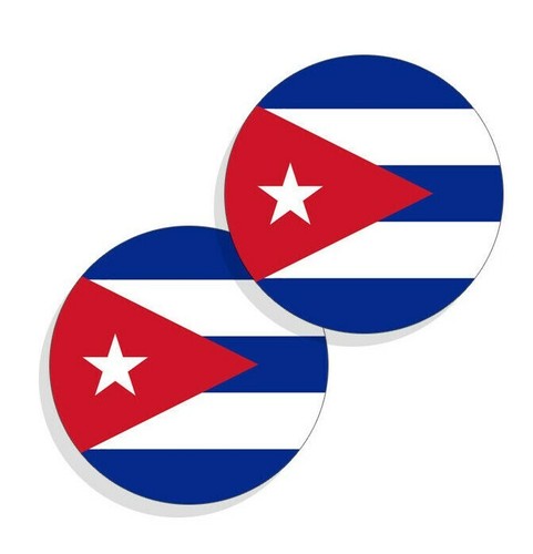 Cuba Flag Stickers Flag Decals Cuban Flag Vinyl Stickers Round 4pack | eBay