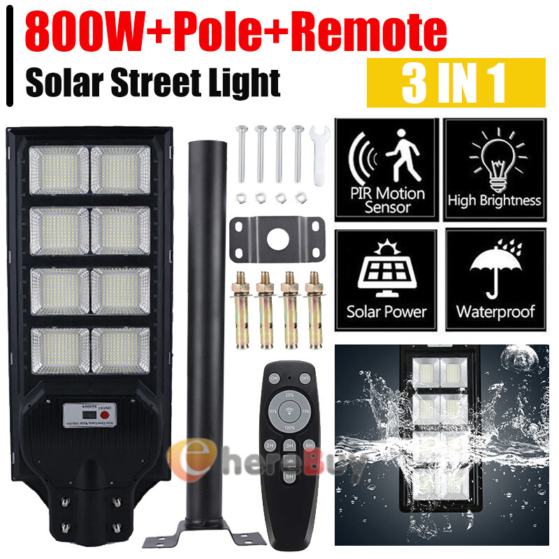 Solar Wall Lights Pathway Motion Sensor 1600W LED Bulb Outdoor Lamps ...