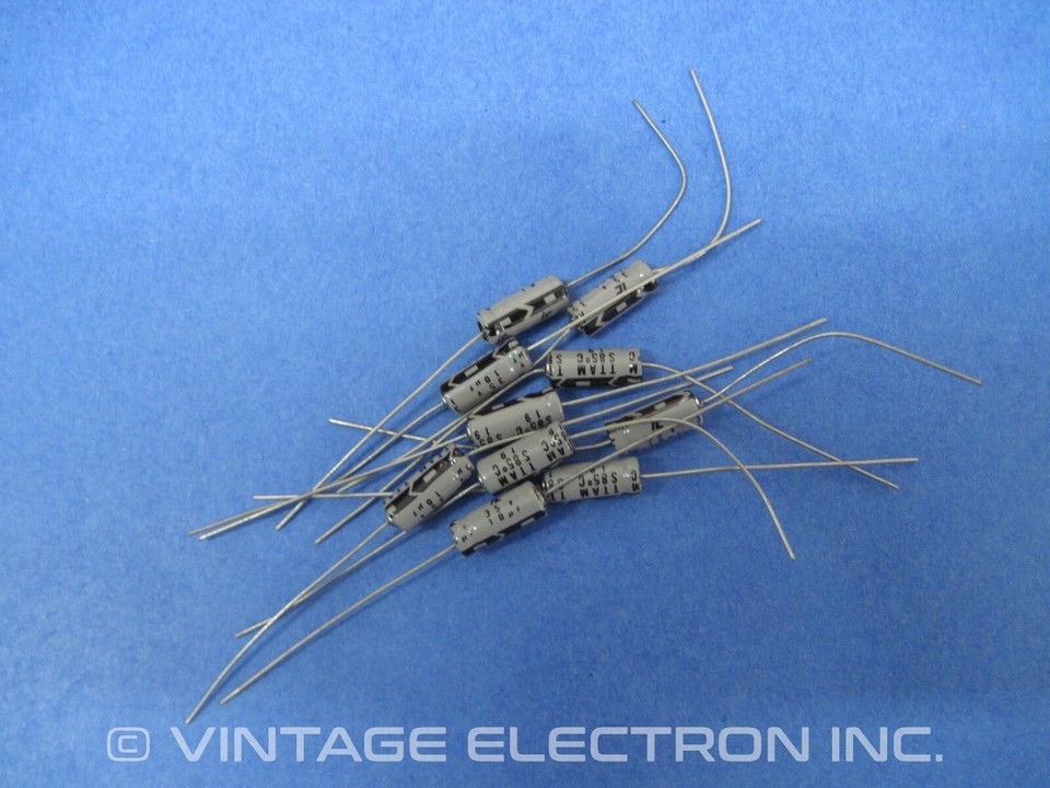 (10) IC (Illinois Capacitor / CDE) Axial Electrolytic Capacitors: 10uF ...