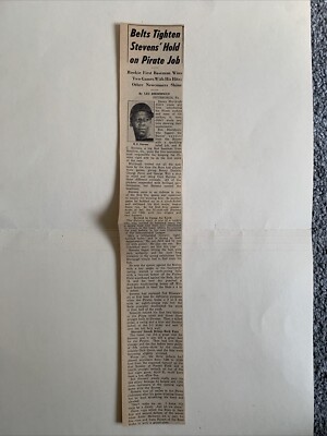 R.C. Stevens Pittsburgh Pirates 1958 Sporting News Baseball 2X15 Panel ...