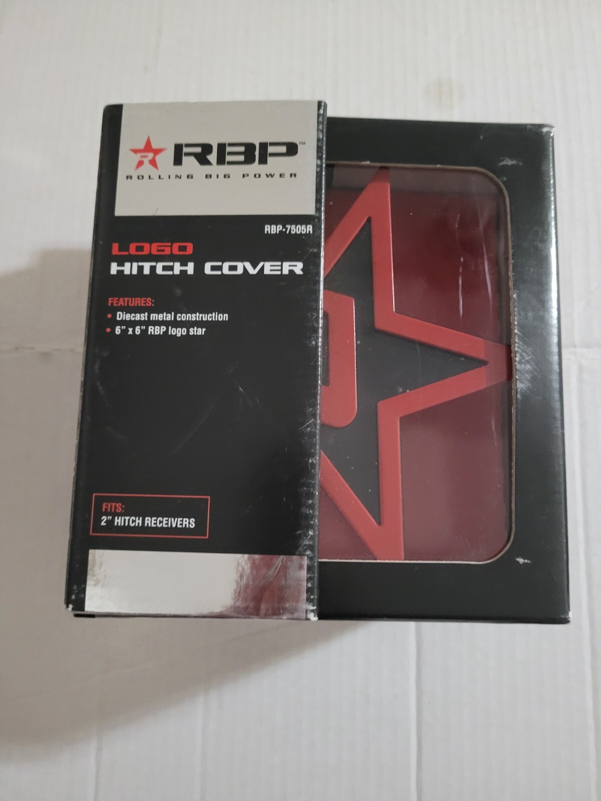 RBP-7505R Red Star Logo Hitch Cover 6"x6" Die-cast Metal Construction ...