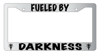 Fueled By Darkness (Dark Knight) Chrome METAL License Plate Frame FFXIV ...