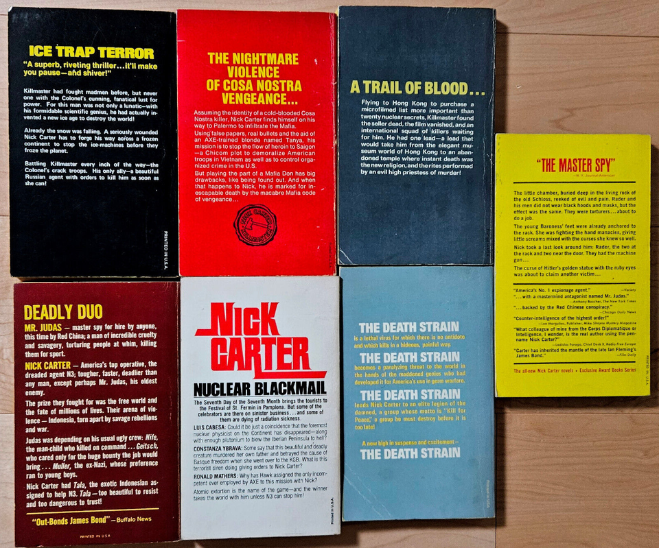 Nick Carter: Killmaster Espionage Chillers Lot of 7 1960s Spy | eBay