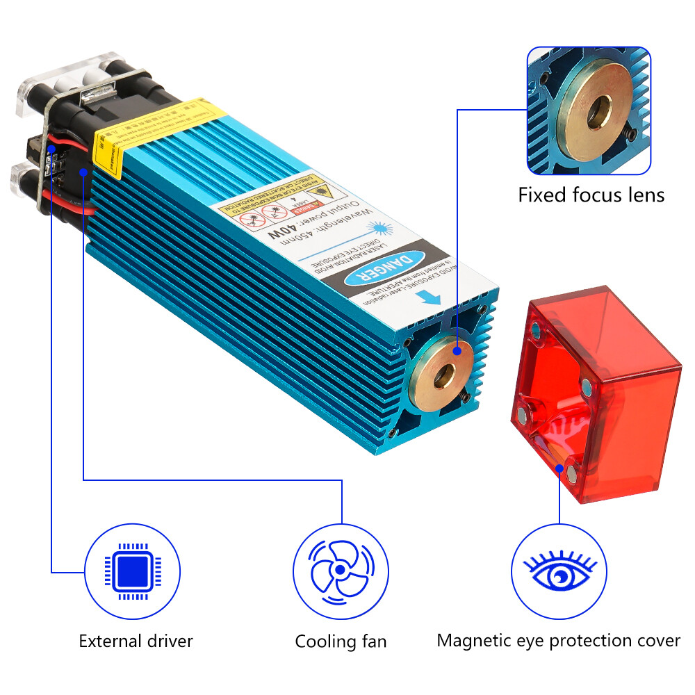 40W Laser Head with Air Assist For Laser Engraving Machine CNC Router ...