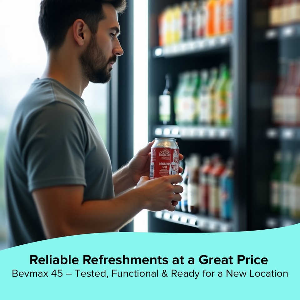 Bevmax 45 Cold Drink Vending Machine – Coin Operated + Contactless Card ...