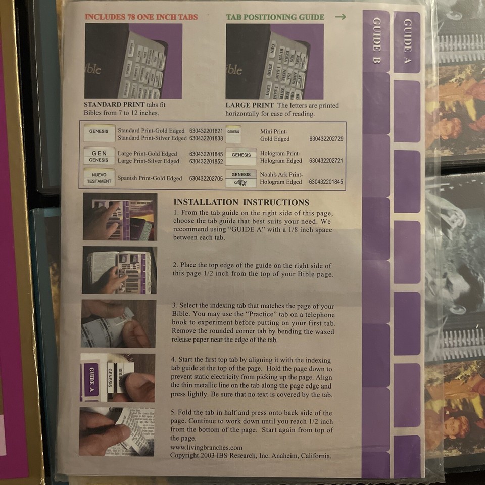 ez-tab bible indexing tabs | eBay