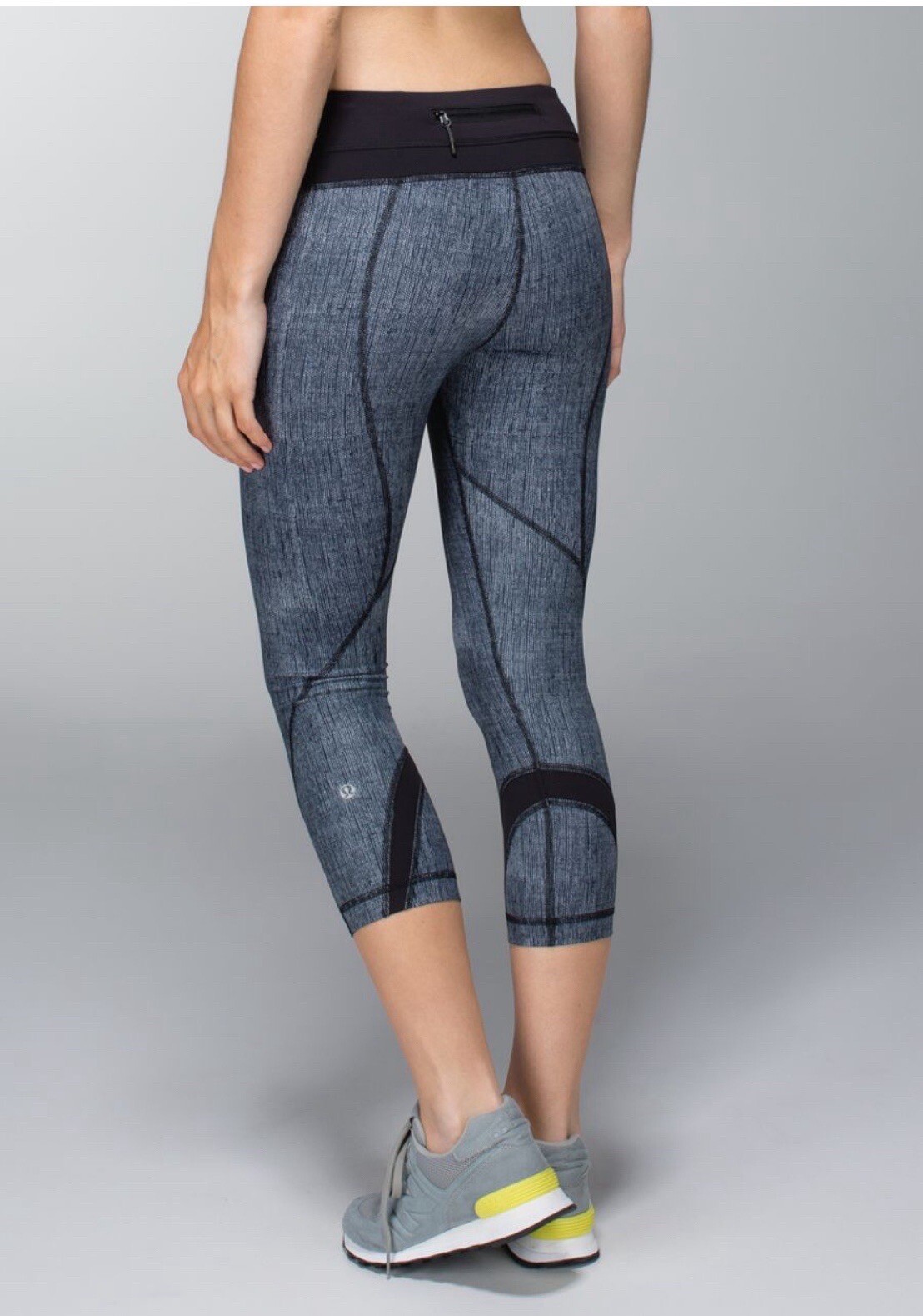 Lululemon Inspired Crop Leggings Texture Black Dune … - Gem