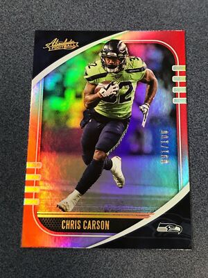2020 Absolute #82 CHRIS CARSON Red Spectrum 91/100 Seattle Seahawks ...