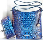 🌹 Brahmin Katie Crossbody Deep Azure Leather Messenger Bag + Bi-fold ...