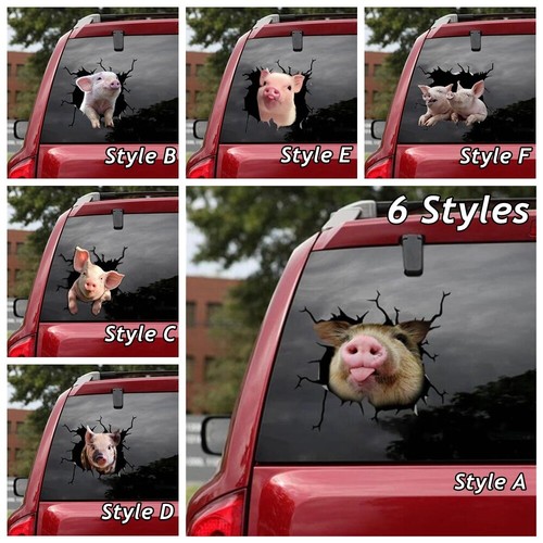 Car Window Sticker Car Bumper Bin Decal Pig Pattern Stickers Window ...