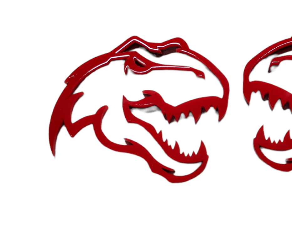RED T-rex Emblem for TRX Ram 1500 Fender badge Hellcat Demon Style Trex ...