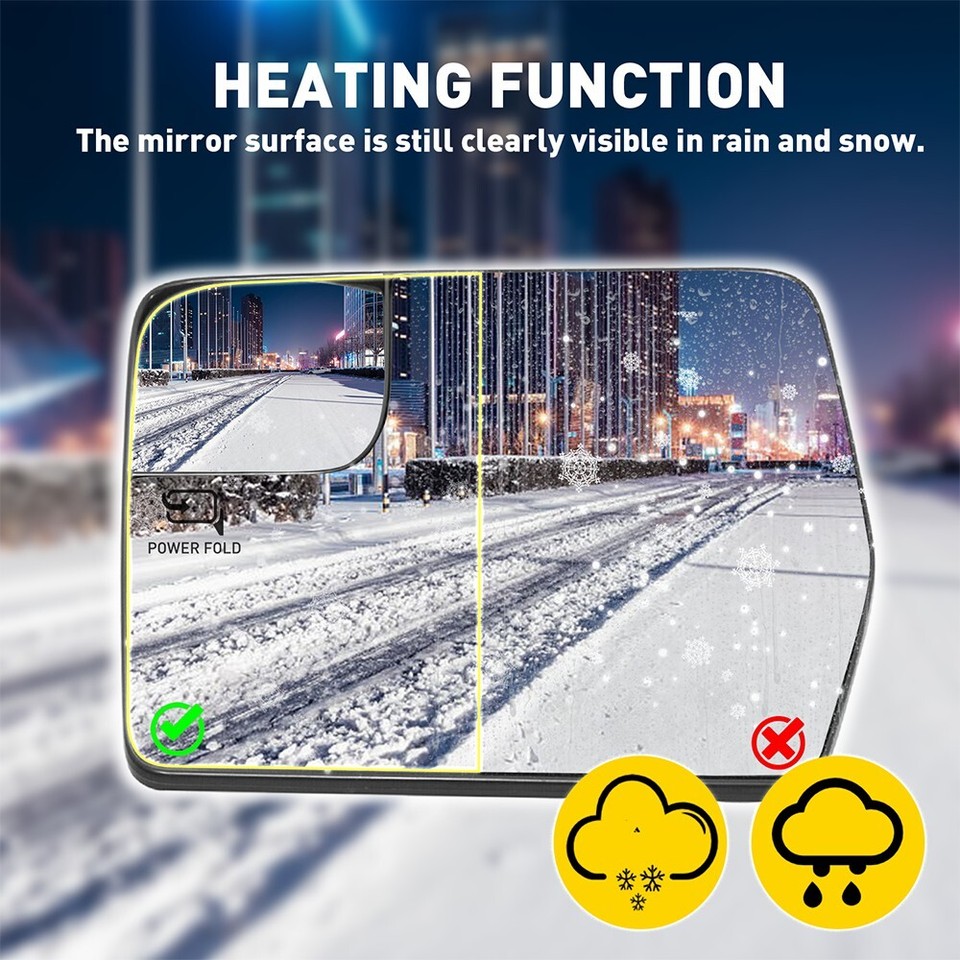 For 11-14 F150 SVT RAPTOR Mirror Glass W/ Spotter Glass Heated Driver ...