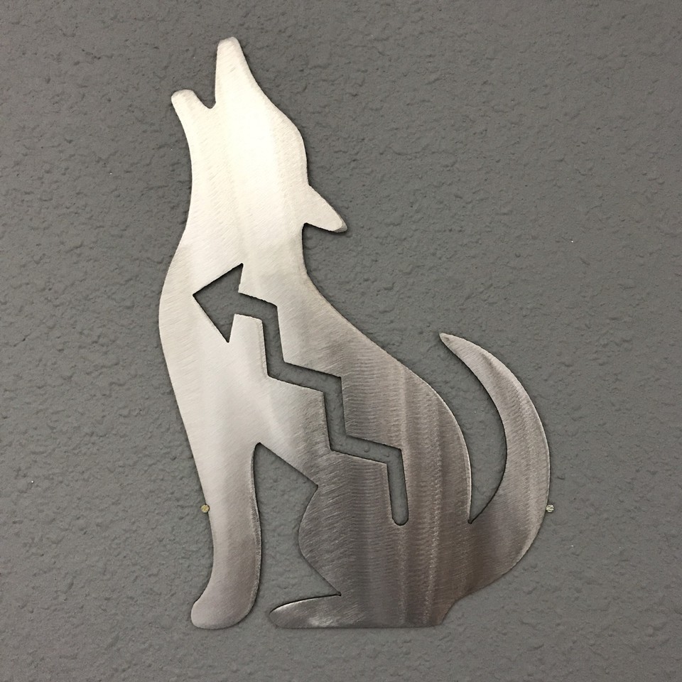 Coyote howling Metal Wall Art 6 Home Decoration Southwest house garden ...