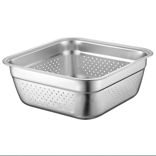 Stainless Steel Square Basin Rice Washer Vegetable Drainer Basket | eBay
