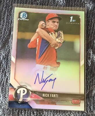 2018 Bowman Chrome Nick Fanti 1st Bowman Refractor Auto /499 Phillies ...