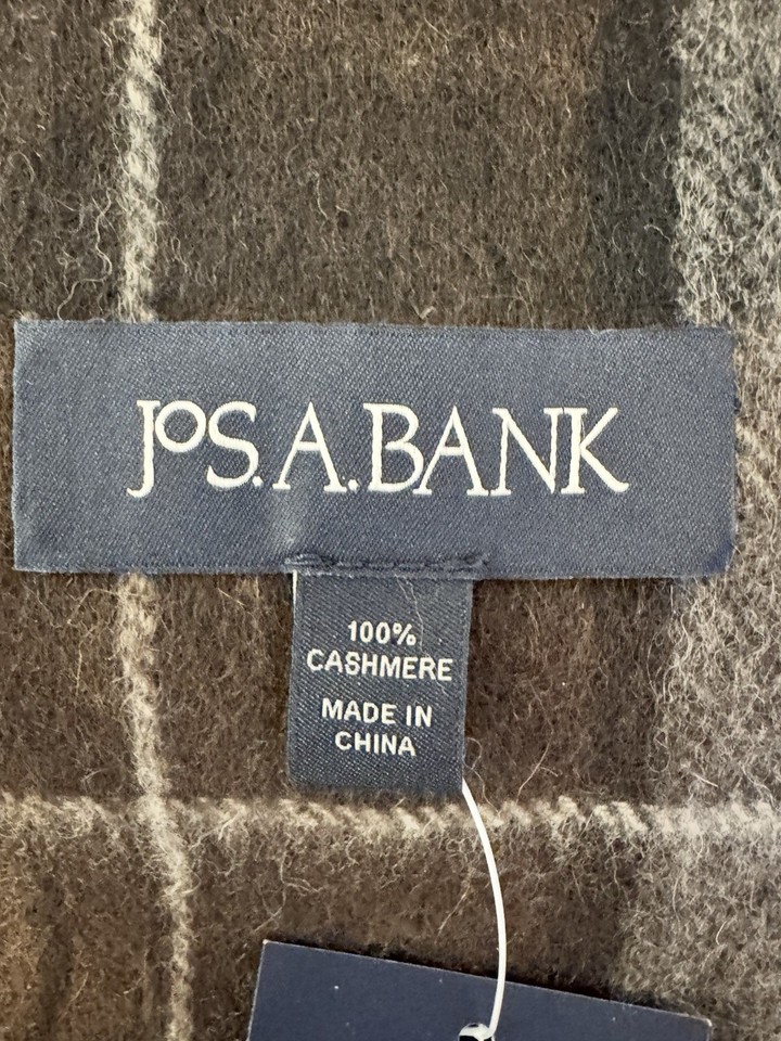 Jos a Bank Men’s Cashmere Multicolored Scarf 100% Cashmere, 59x12, New ...