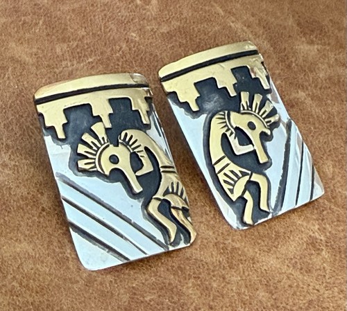 Vintage Native American Navajo Thomas Singer Kokopelli Sterling & Gold ...