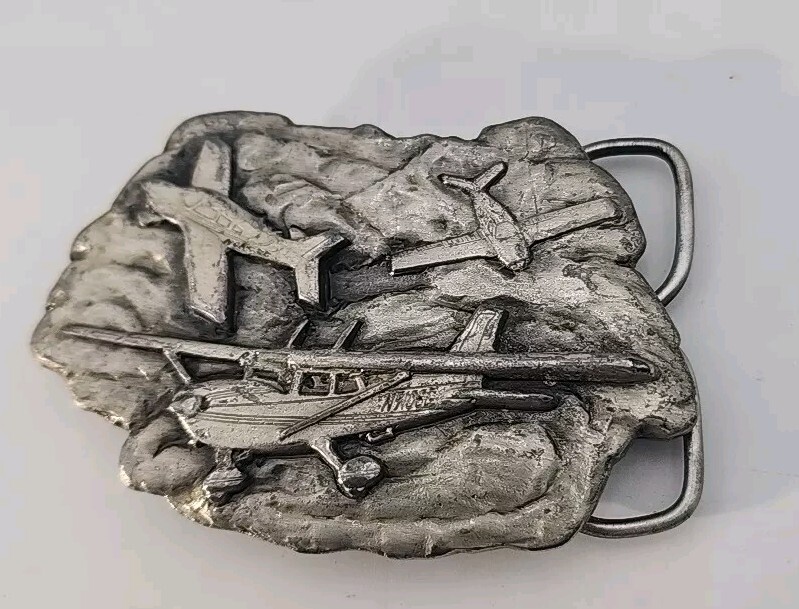 Vintage 1977 Cessna Airplanes pilot Belt Buckle Berga… - Gem