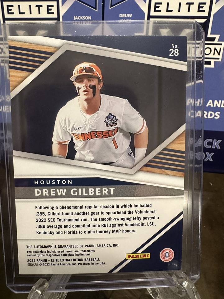 2022 Elite Extra Edition FOTL Drew Gilbert Blue Auto #/20 New York Mets ...