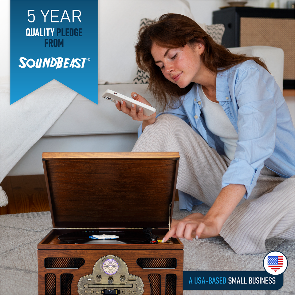 SoundBeast All-in-One Turntable - Record Player Bluetooth CD Cassette ...
