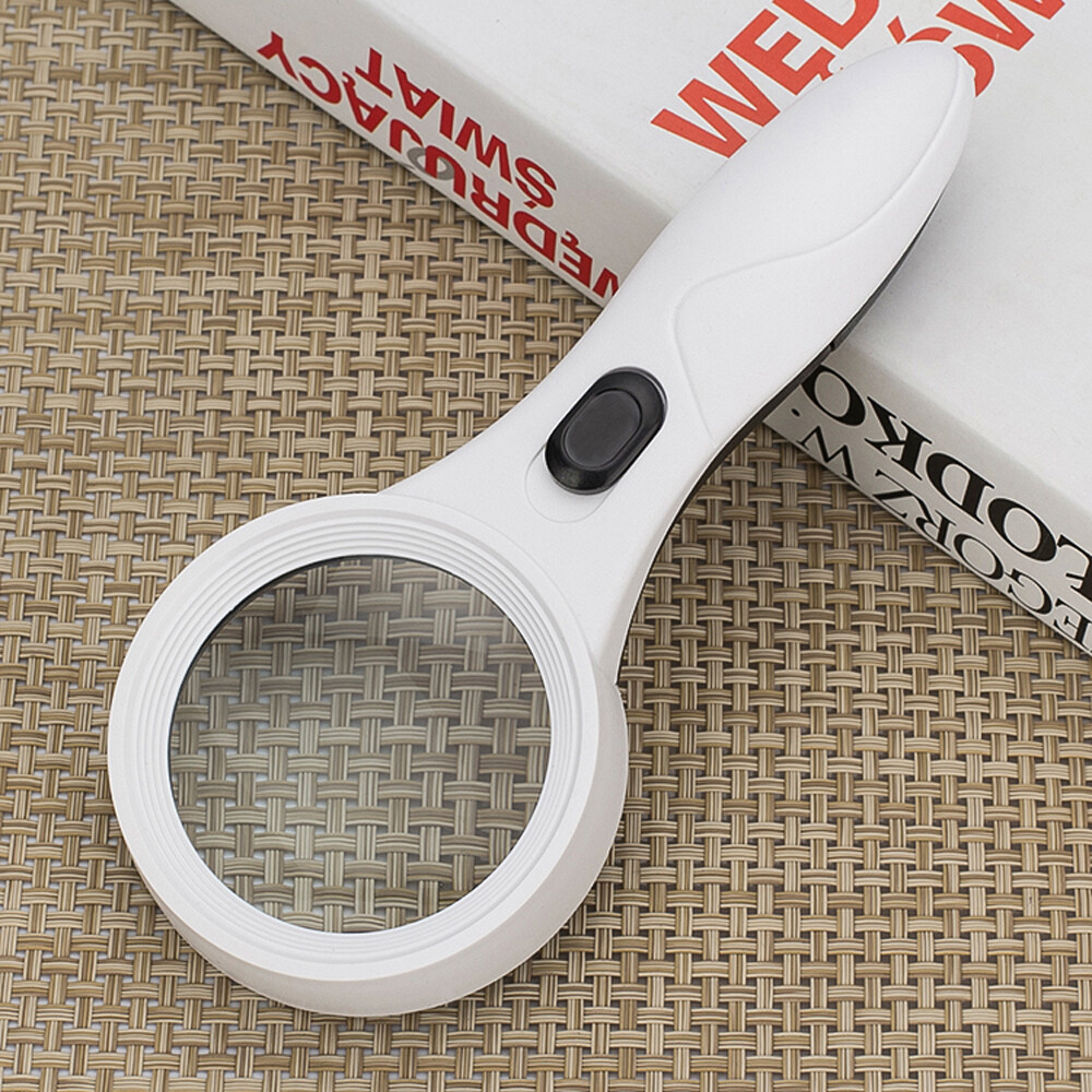Portable 4X Magnifying Glass Hand-Held Zoomer Magnifier With 5LED+UV ...