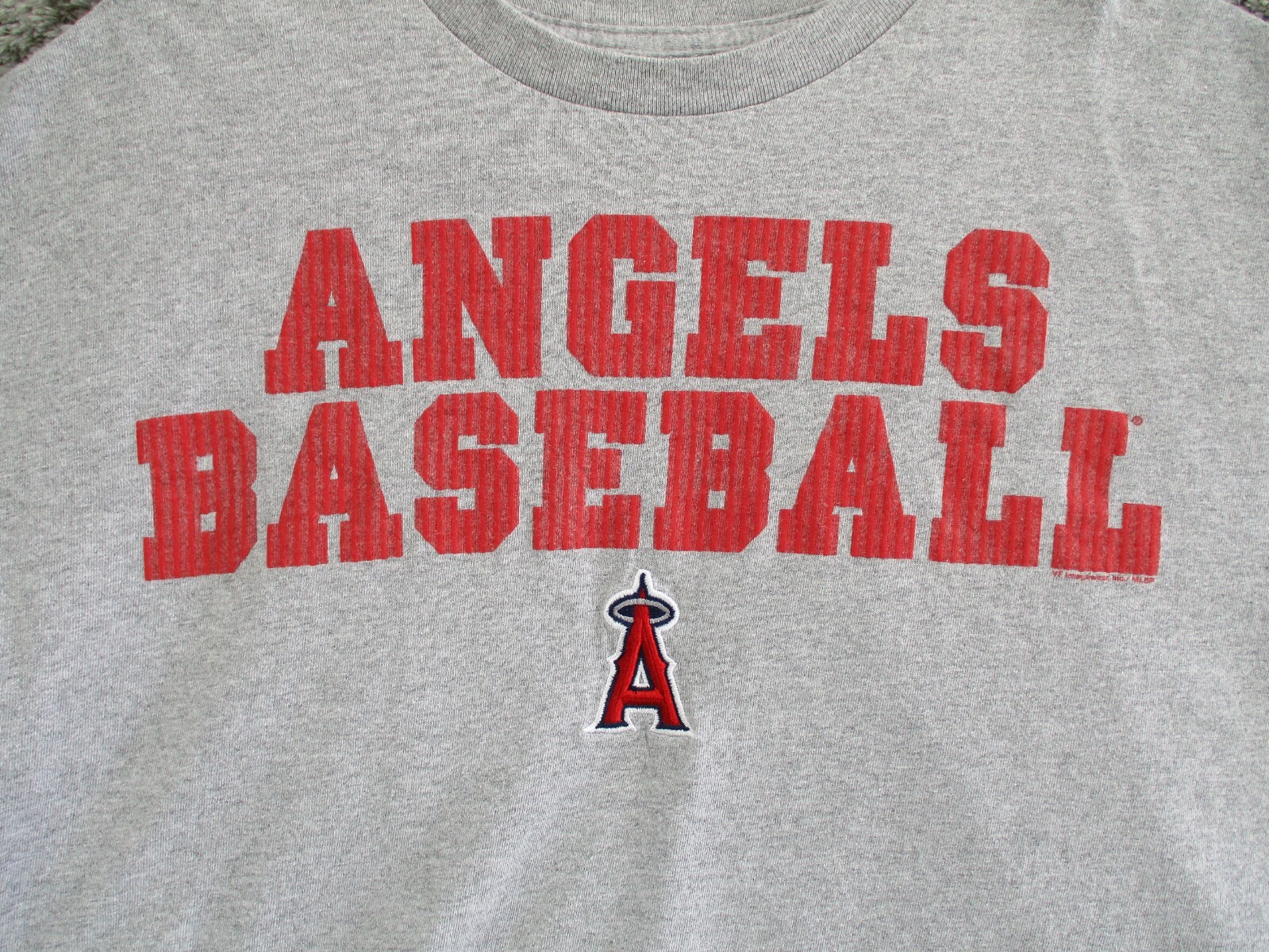 MLB Los Angeles Angels Baseball T-Shirt Embroider Gray Mens XL | eBay