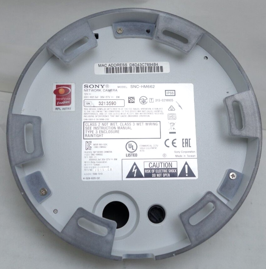 Used Sony SNC-HM662 IPELA IP Network 360° Panoramic View IP66 5MP PoE ...