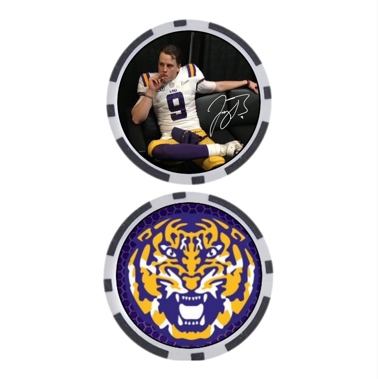 JOE BURROW *SIGNED* - LSU TIGERS - POKER CHIP - BALL MARKER ***SIGNED ...