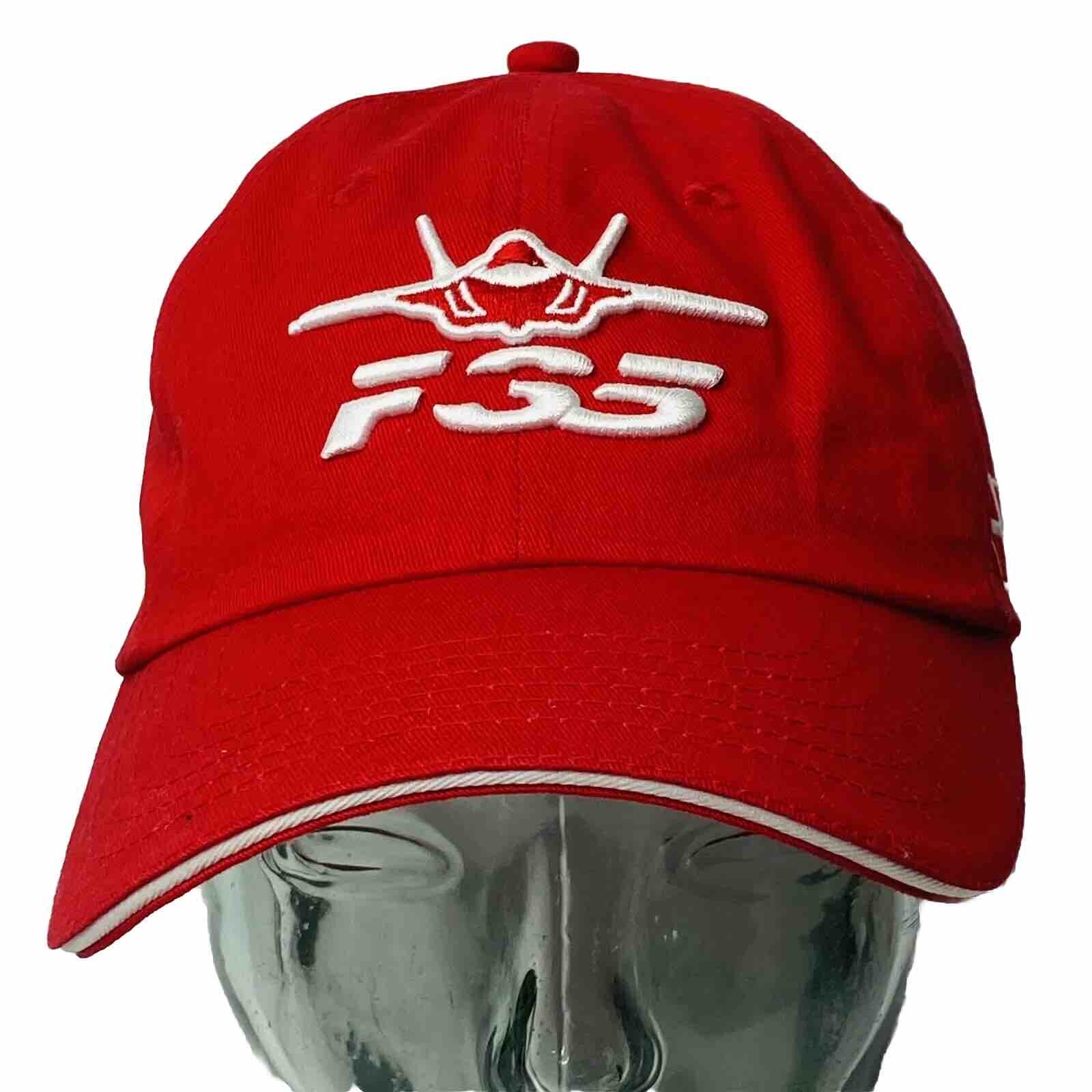 F35 Jet Baseball Cap Hat Red Cotton Embroidered Logo Towsley | eBay