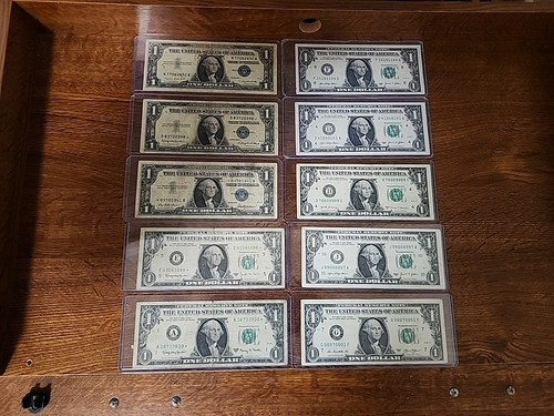 1$ Federal Reserve Banknote Lot Star Notes, Fancy Serial Numbers Lot Of ...