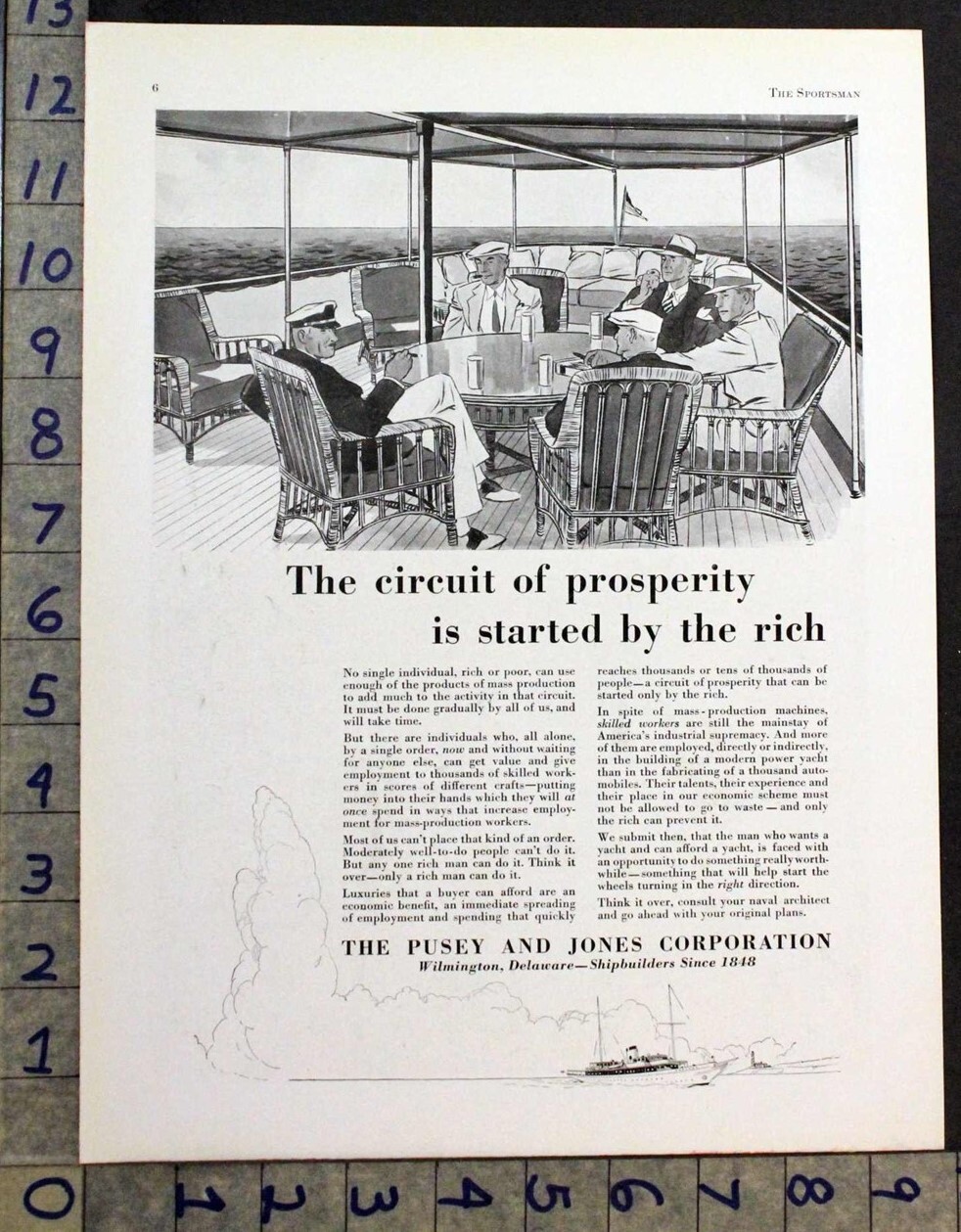 1931 PUSEY JONES SHIPBUILDER WILMINGTON YACHT BOAT SHIP INSERT PHOTO AD ...