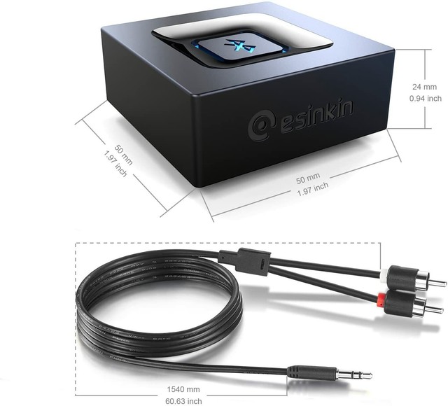 Esinkin Wireless Audio Bluetooth Adapter for Music Streaming Sound ...