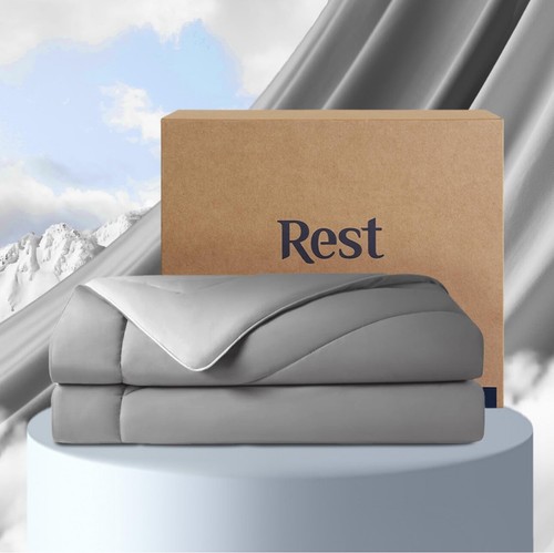REST Evercool Cooling Comforter, Lightweight Blanket, Cool Gray - Full ...