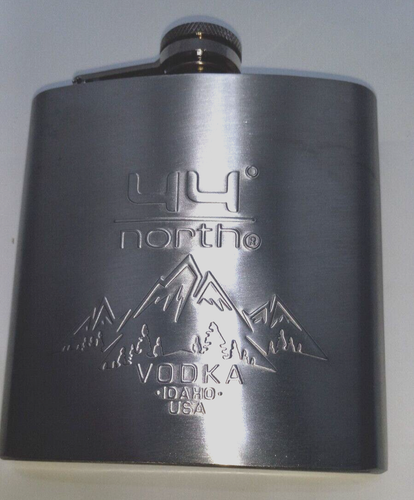 44 North~Flask~6 oz.~Stainless Steel~Hip Drinking~Vodka~Idaho USA~Mt ...