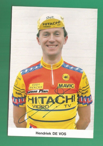 CYCLISME carte cycliste HENDRIEK DE VOS équipe HITACHI 1989 Signée | eBay