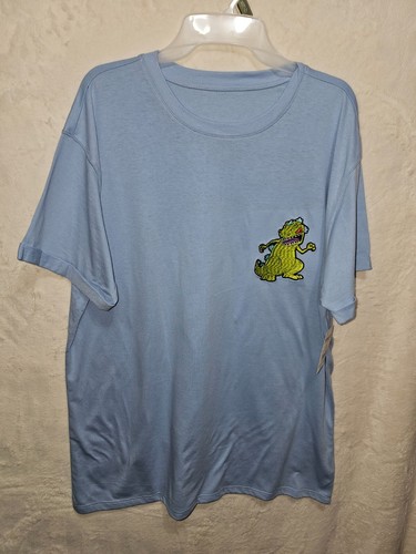 Nickelodeon NEW♈Juniors Printed/crocheted SS Tee size XS~Blue Reptar ...
