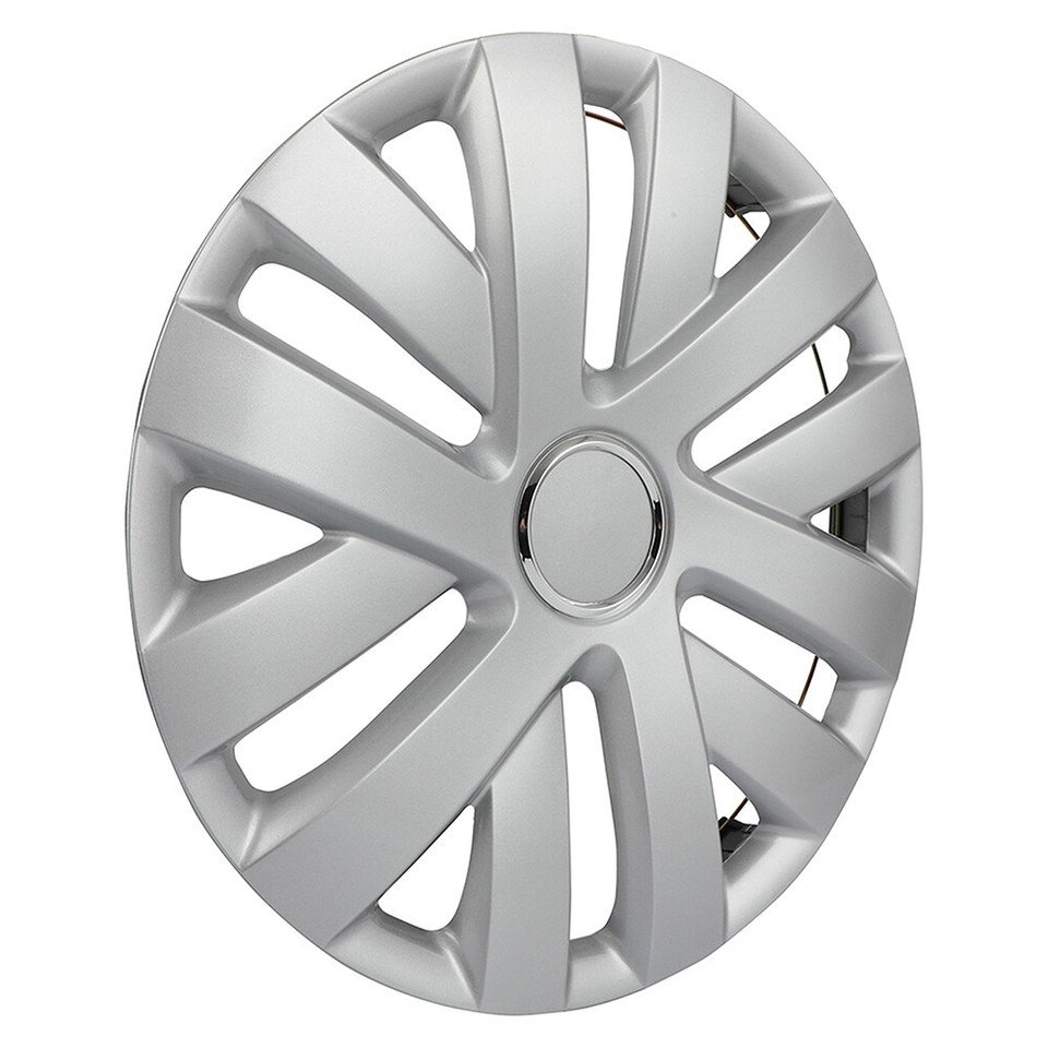 4 Set 16 Inch Wheel Hub Caps Silver Snap On For R16 Tire & Rim Wheel ...