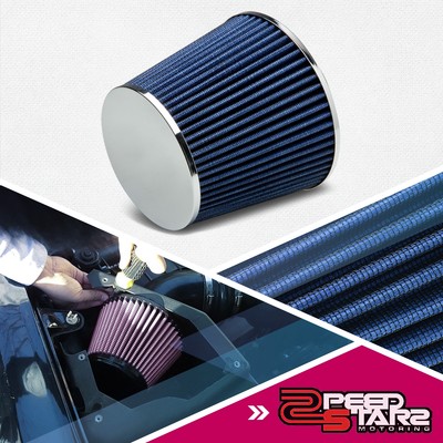 2.5" PERFORMANCE SHORT RAM COLD AIR INTAKE ROUND BLUE RUBBER RACE ...