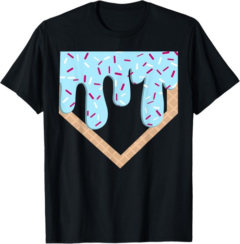 Baseball Ice Cream Dripping Baseball Home Plate Drip Unisex T-Shirt | eBay