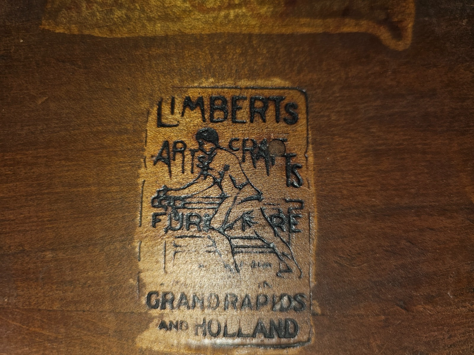 Small Limbert "Cricket" Foot Stool branded mark - c.1910 Arts & Crafts ...