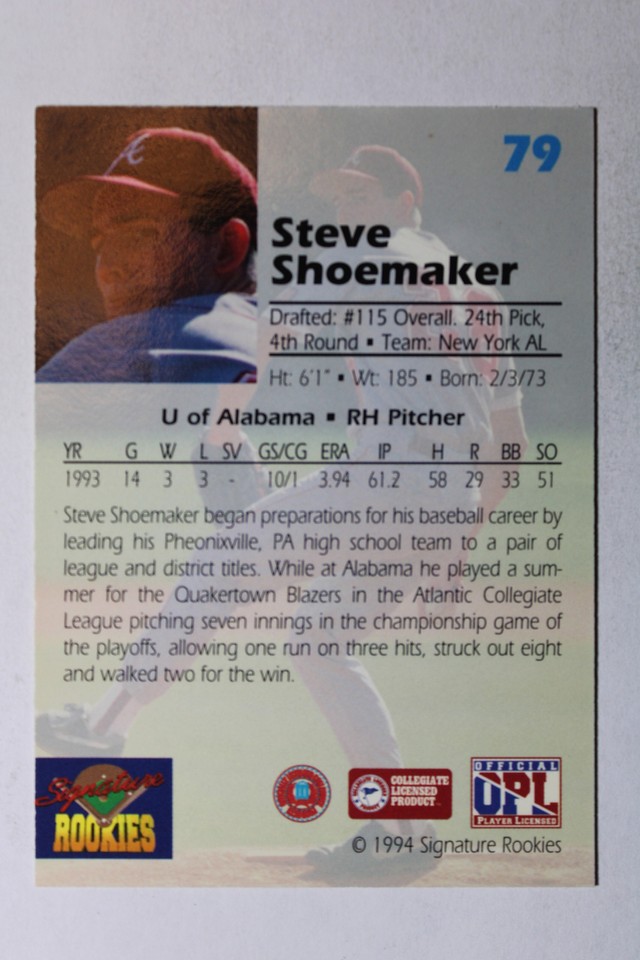 1994 Signature Rookies #79 Steve Shoemaker Autograph | eBay