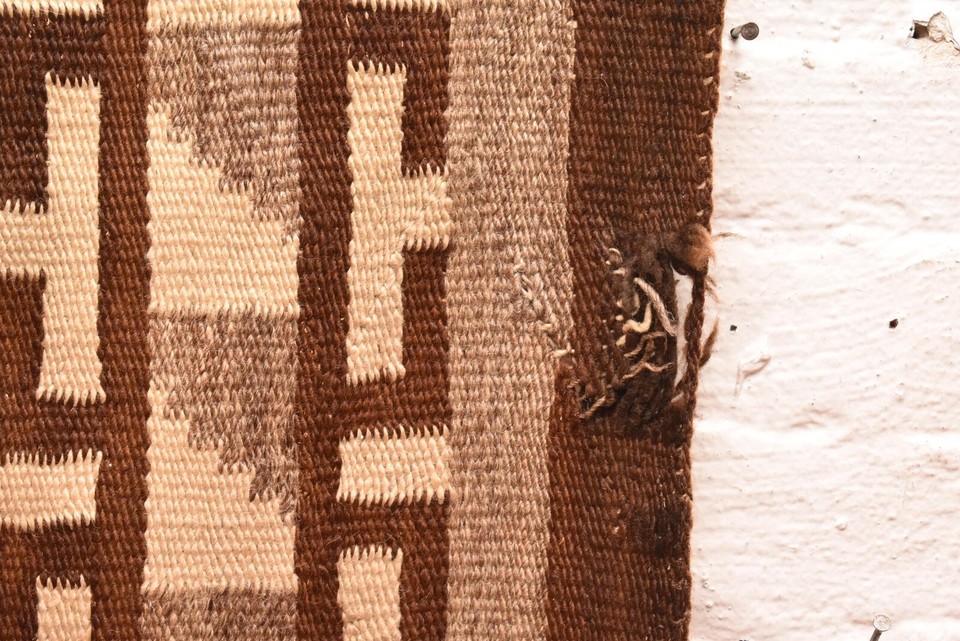 Antique LARG Navajo Rug Native American Indian Textile Weaving 63x37 ...