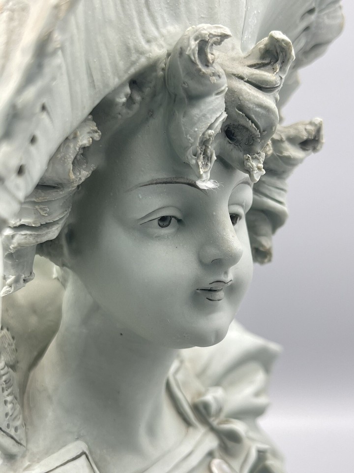 Vintage Beautiful Gray Statue, Victorian Style Maiden. DMANGED ! | eBay