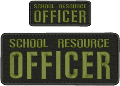 School Resource Officer 2 Emb patches 10x4 & 5x2 Velcr@ On Back Od/blk ...