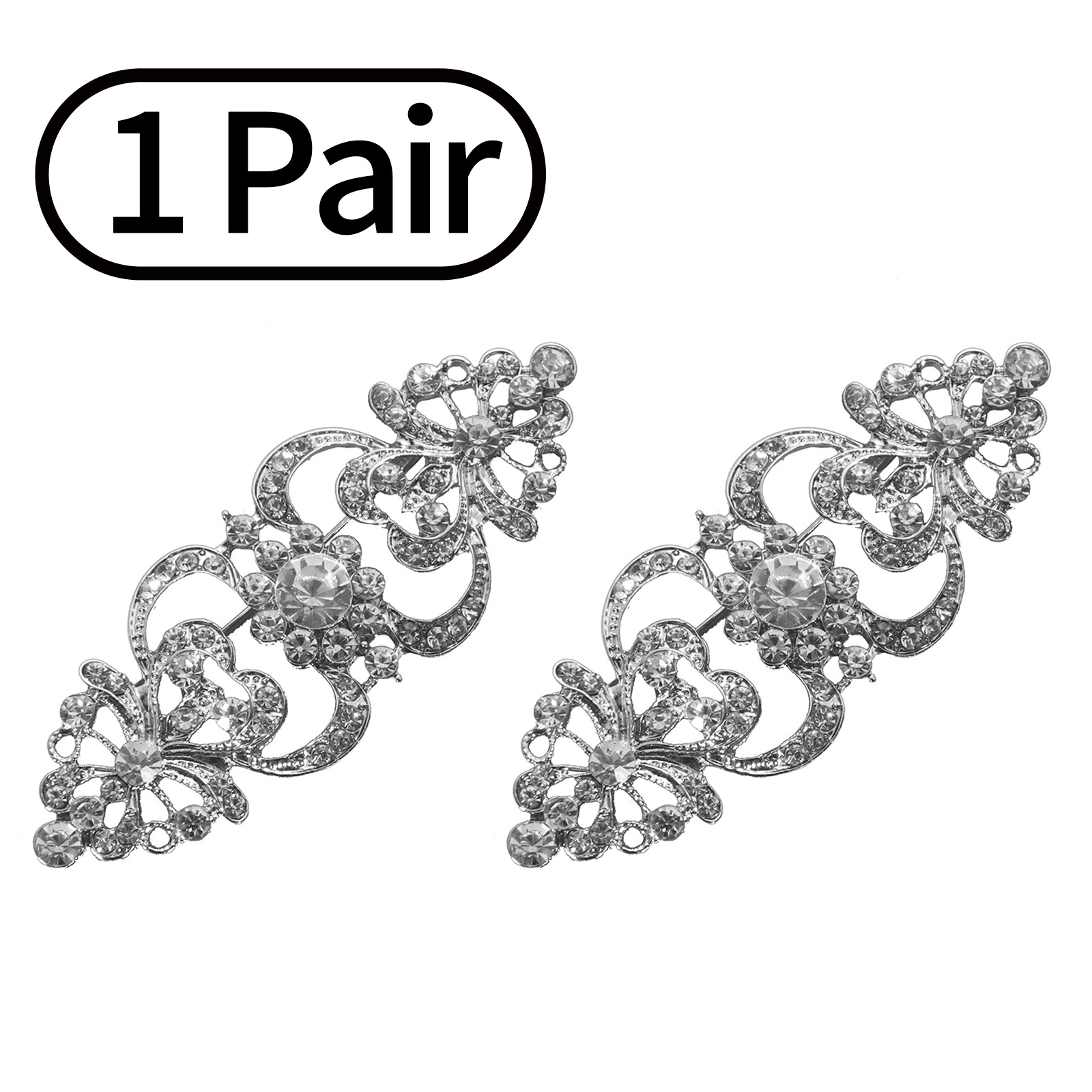 1 Pair Crystal Brooch Pin Sparkly Rhinestone_Brooch Formal Occasion ...