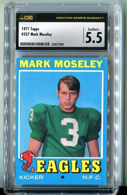 1971 Topps Mark Moseley Rookie Card CSG 5.5 EX+ #257 Eagles | eBay
