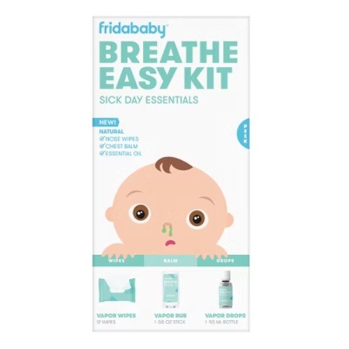 Frida Baby Breathe Easy Kit Sick Day Essentials with Vapor Wipes, Vapor ...